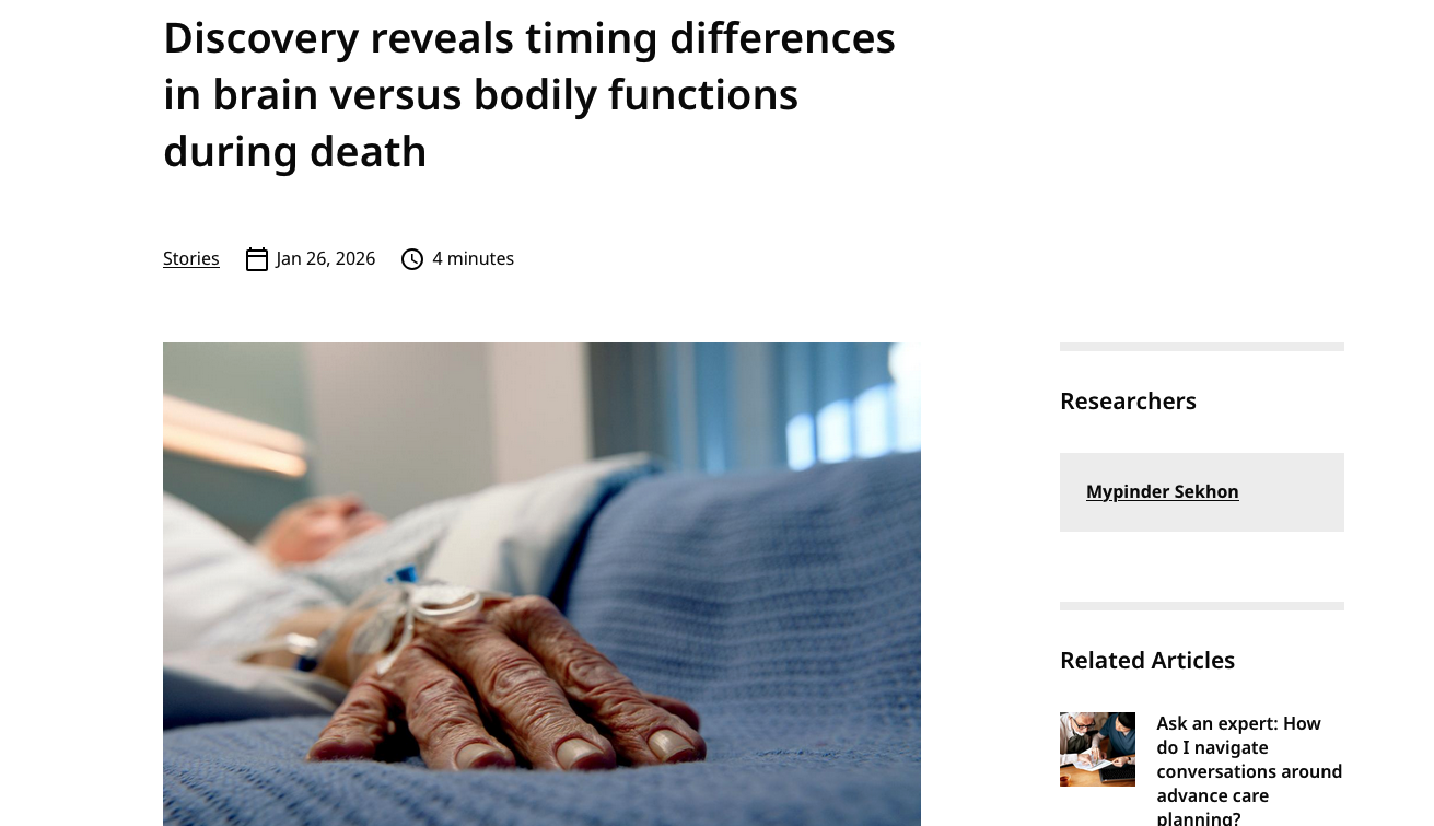 [Article] Discovery reveals timing differences in brain versus bodily ...